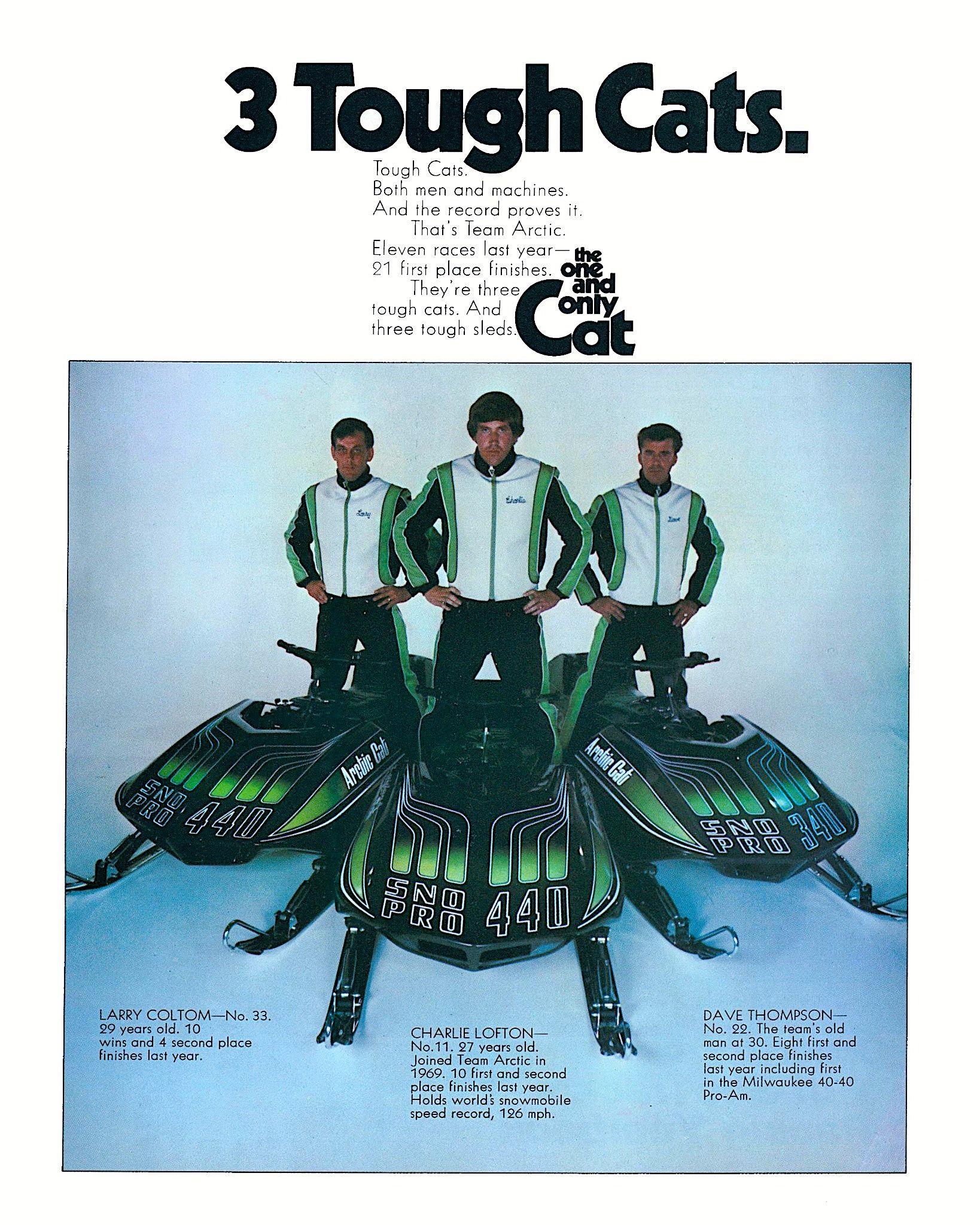 1974 ARCTIC CAT THREE TOUGH CATS AD - ArcticInsider