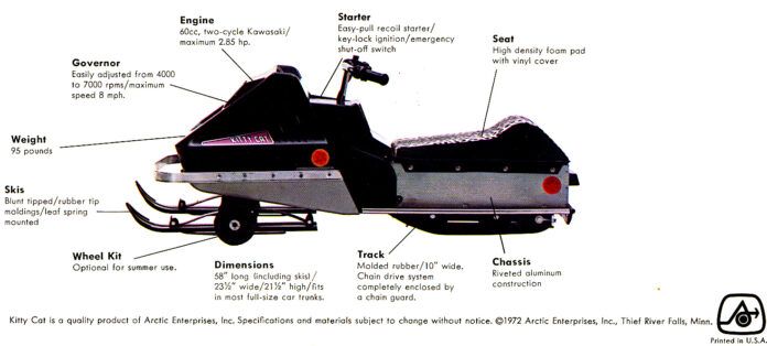 1973 ARCTIC CAT KITTY CAT BROCHURE - ArcticInsider