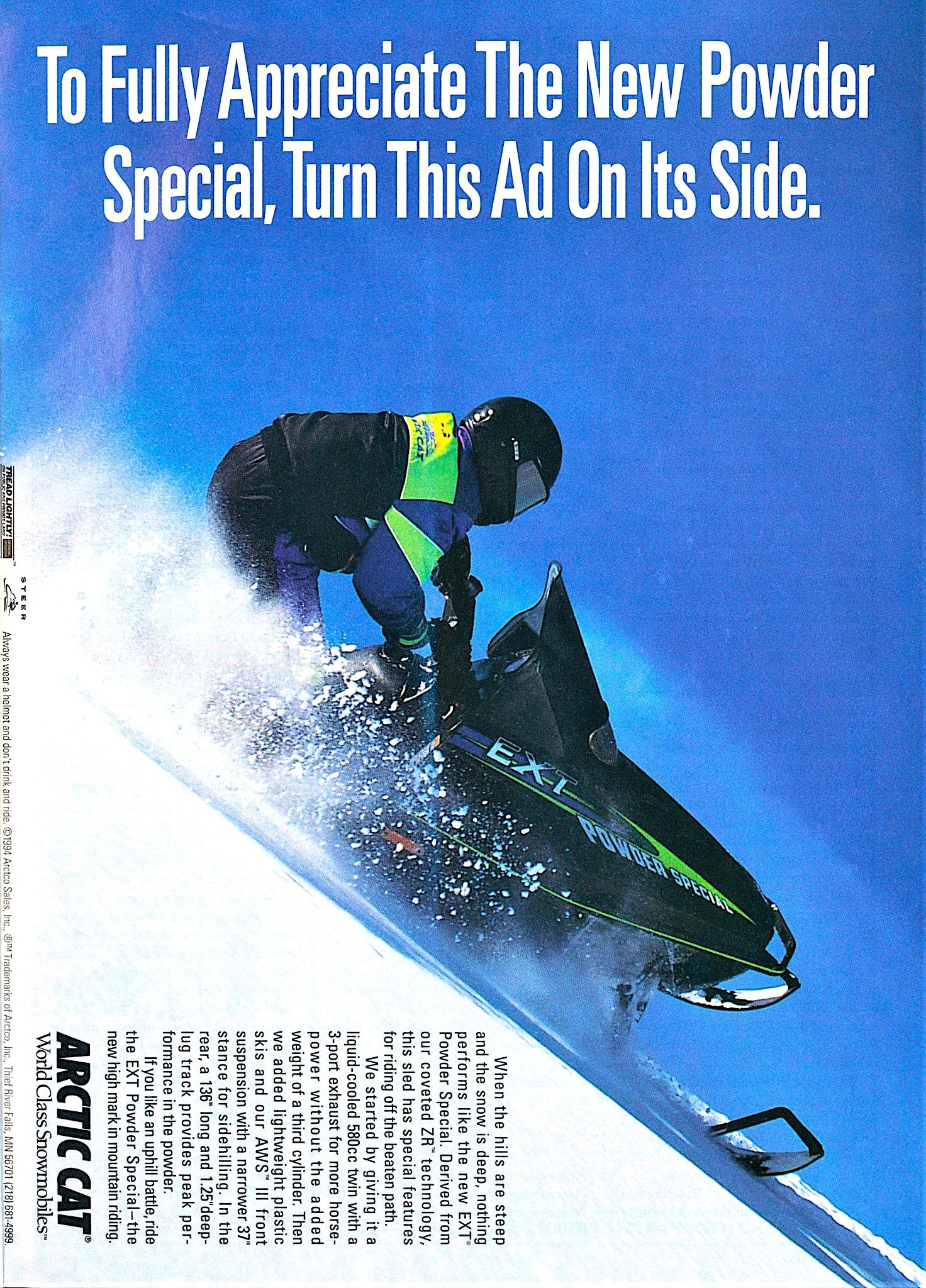 1995 ARCTIC CAT EXT POWDER SPECIAL AD - ArcticInsider