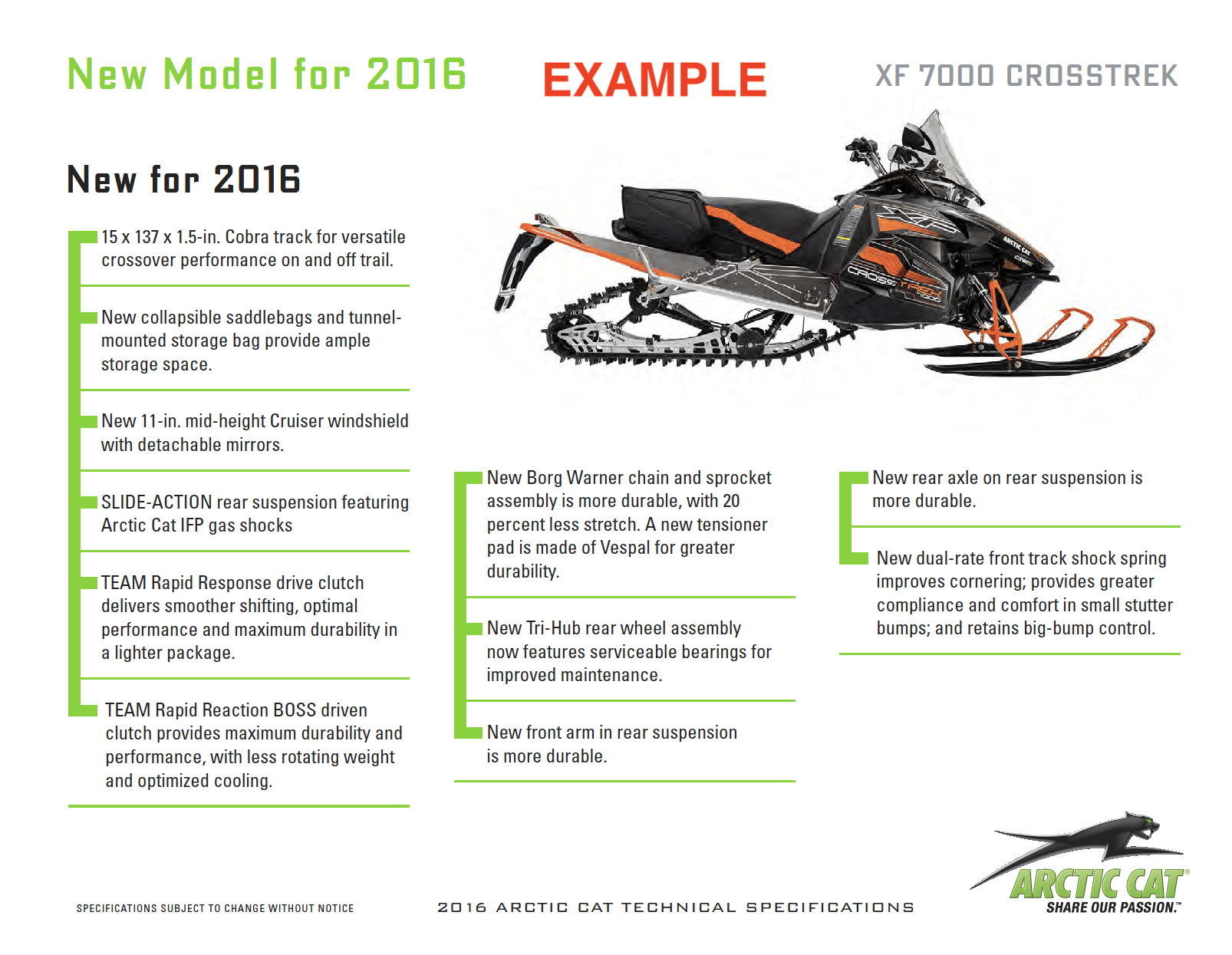 2016 ARCTIC CAT XF 7000 CROSSTREK MODELS MEDIA KIT PDF - ArcticInsider